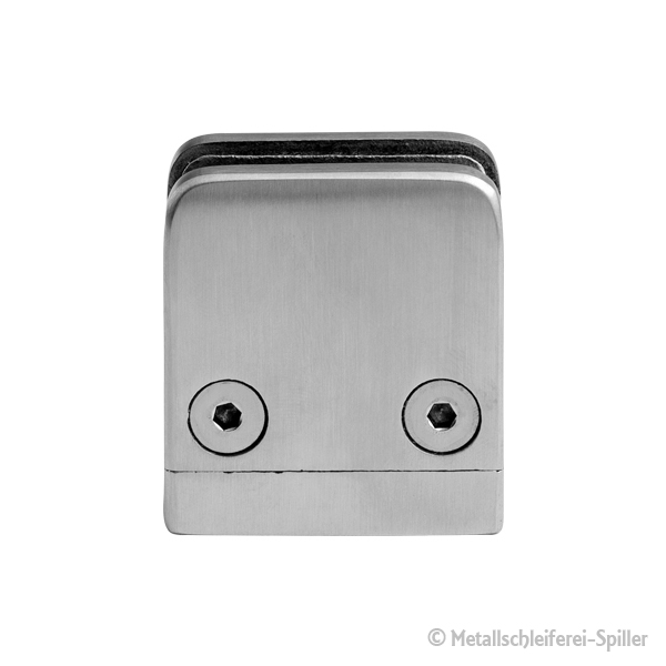 Glashalter 43x43x24 mm, mit Stift, V4A Edelstahl, | Spiller